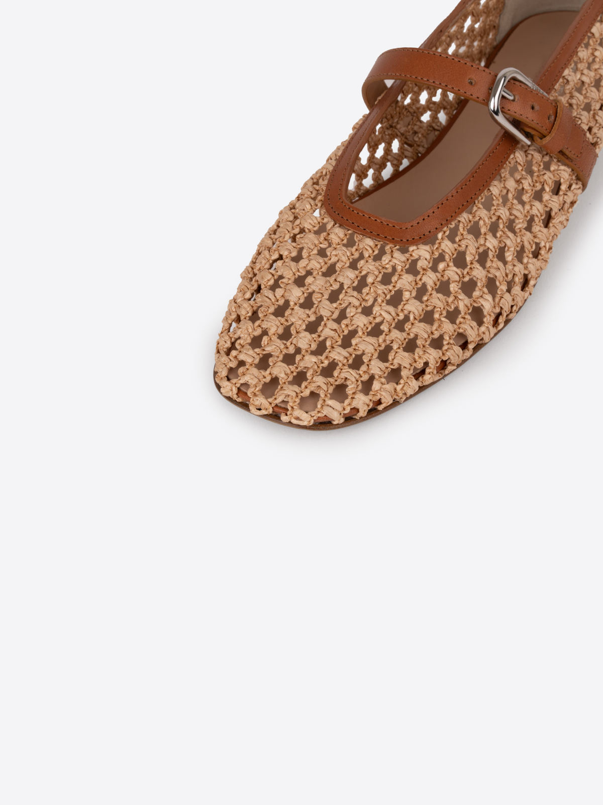 Beige Raffia Woven Square Toe Ballet Flats Mary Janes – Fuchsia Boots