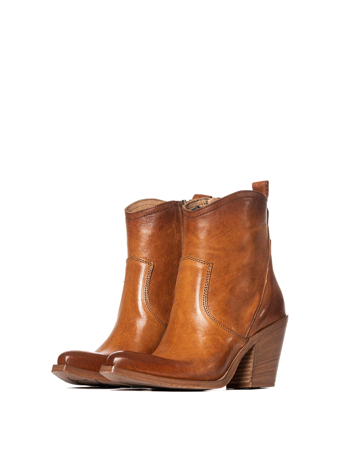 Cognac Snip-Toe Side Full-Zip Classic Ankle Cowgirl Boots – Fuchsia Boots