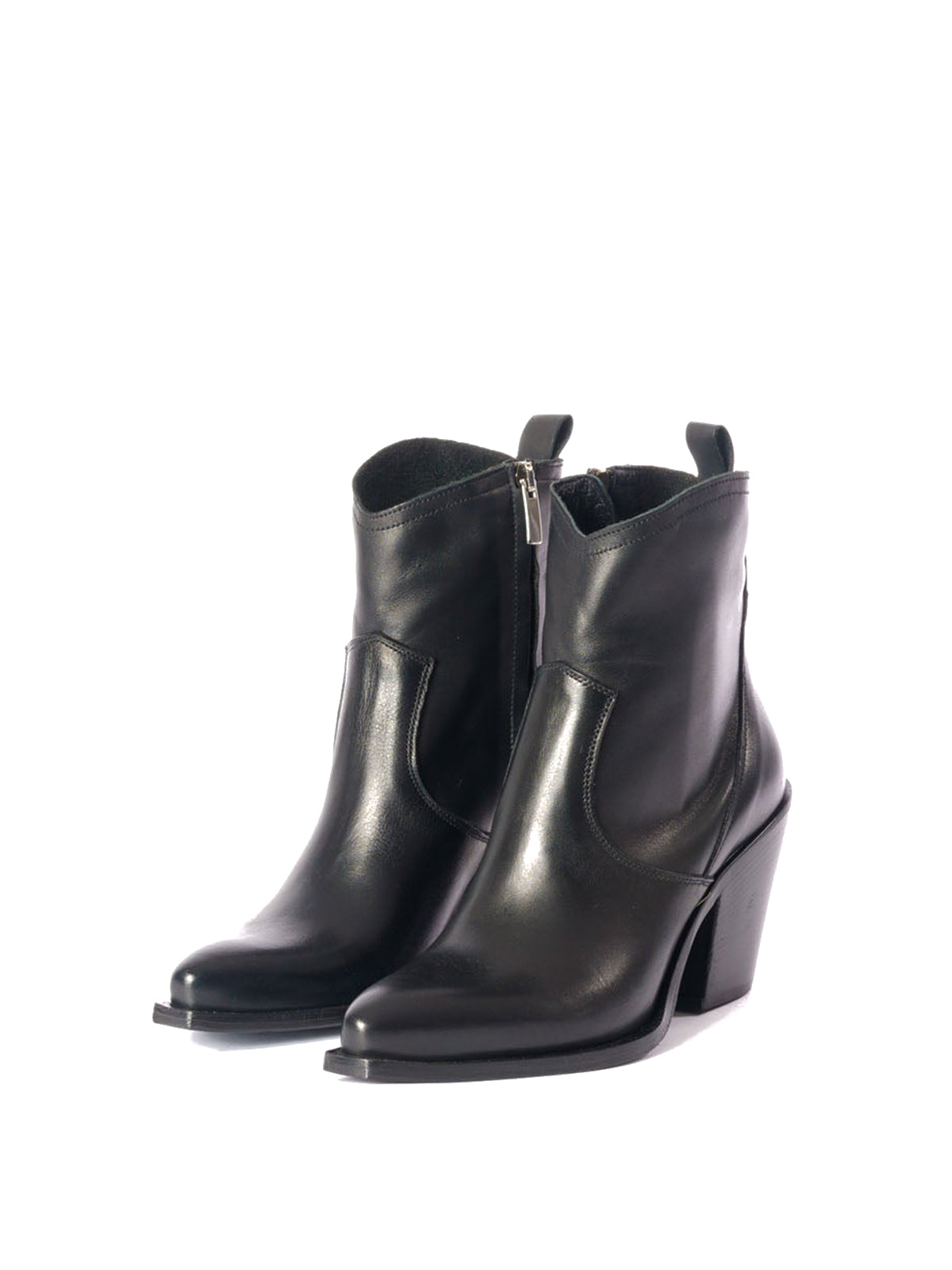 Black Snip-Toe Side Full-Zip Classic Ankle Cowgirl Boots – Fuchsia Boots