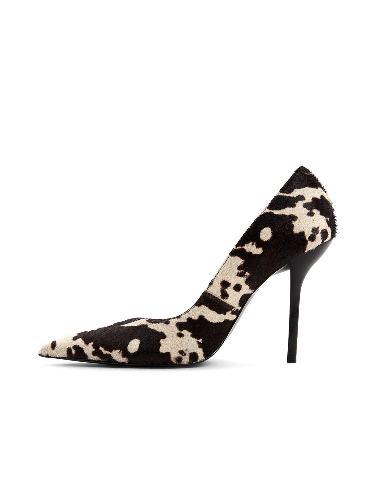 Cow Print Pointed-Toe Classic Backless High Heels – Fuchsia Boots