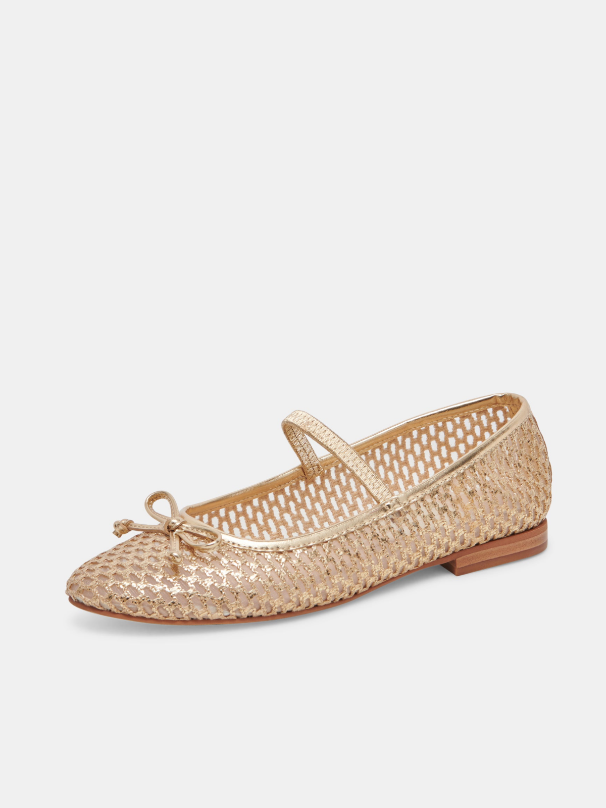 Metallic Gold Raffia Woven Bow Ballet Flats Round-Toe Boho Mary Janes ...