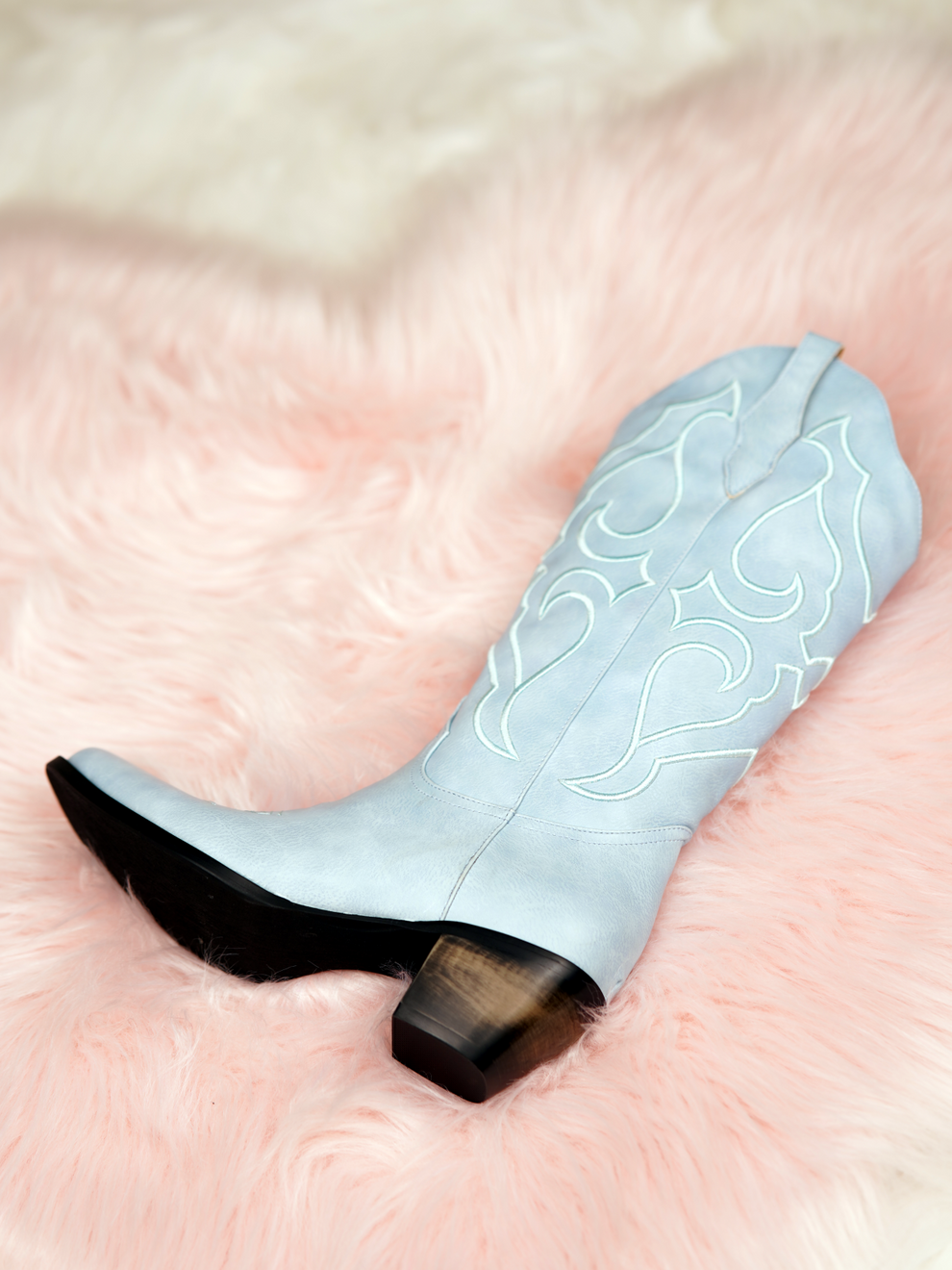 Beau Blue Snip Toe Embroidered Cowgirl Wide Calf Boots – Fuchsia Boots