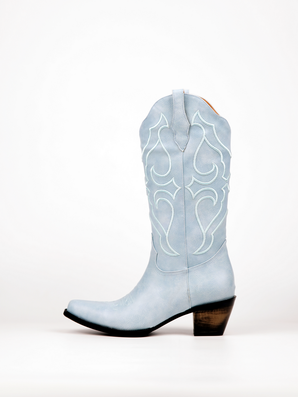Beau Blue Snip Toe Embroidered Cowgirl Wide Calf Boots – Fuchsia Boots